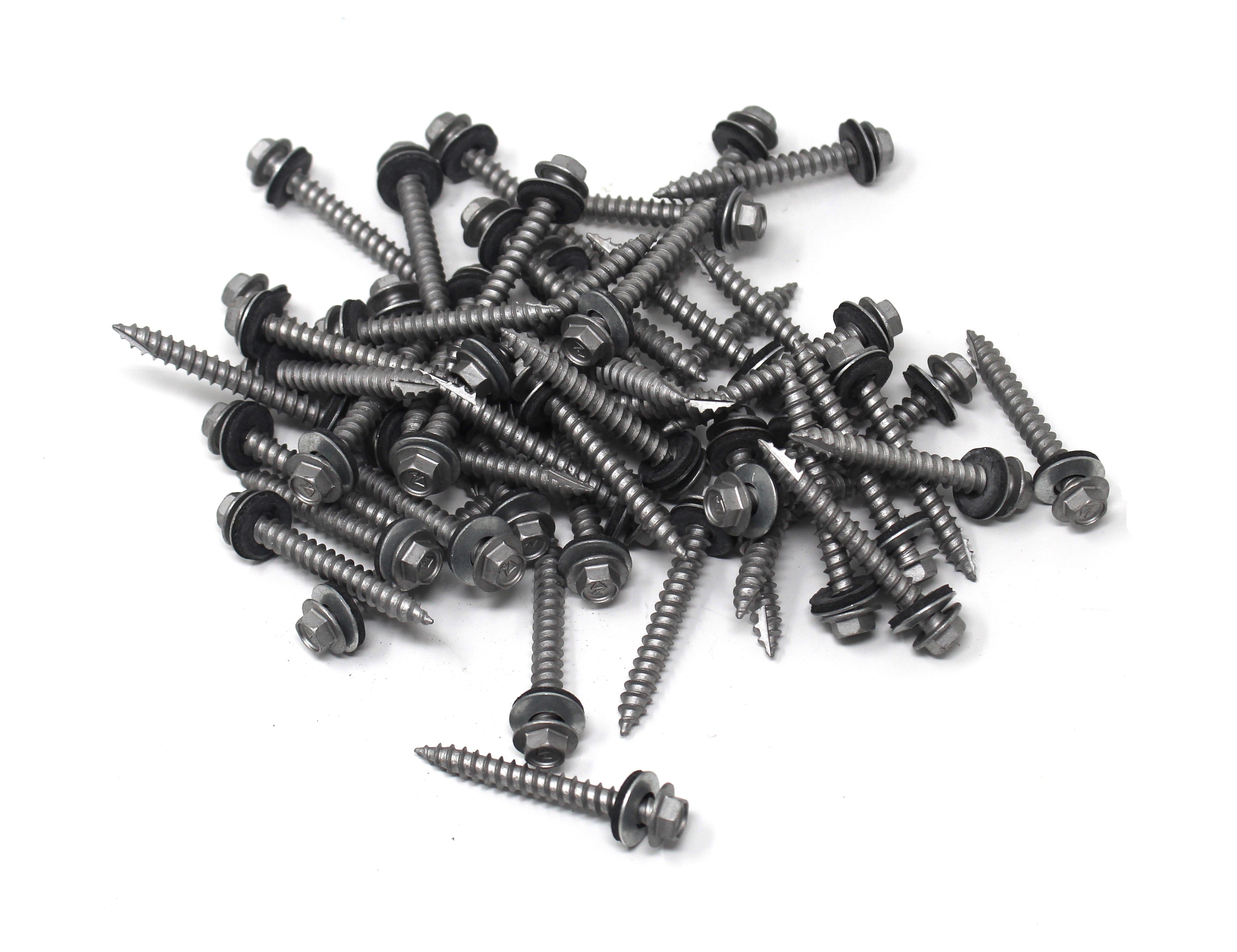 Snow Guard Screws #14 2" Self Drilling Hex Washer Head Steel Screw Set ...