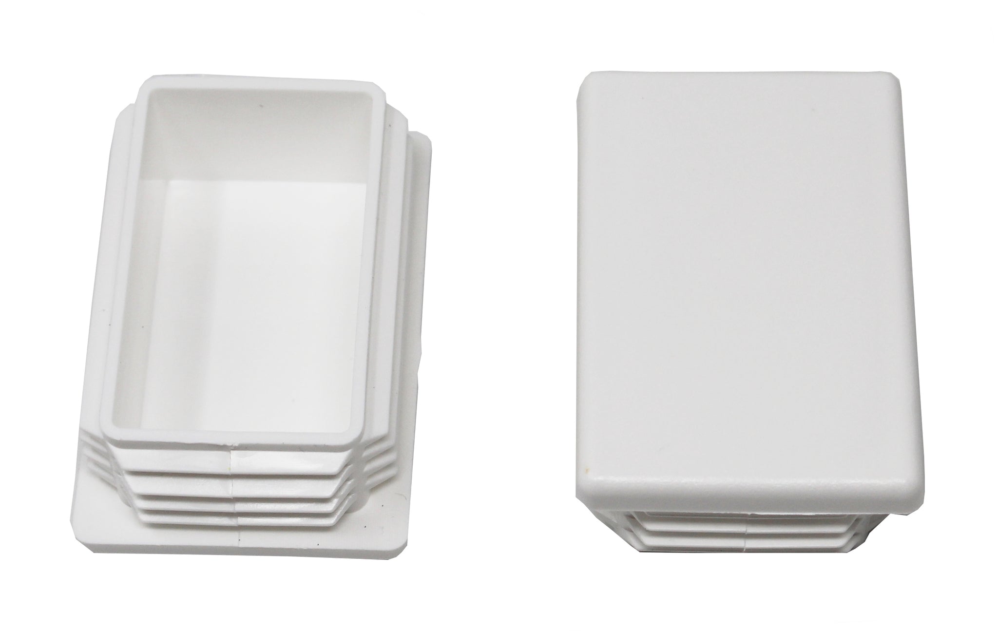 White Plastic 2"x3" Rectangle Tubing End Cap Plug Insert, Finishing Pl ...