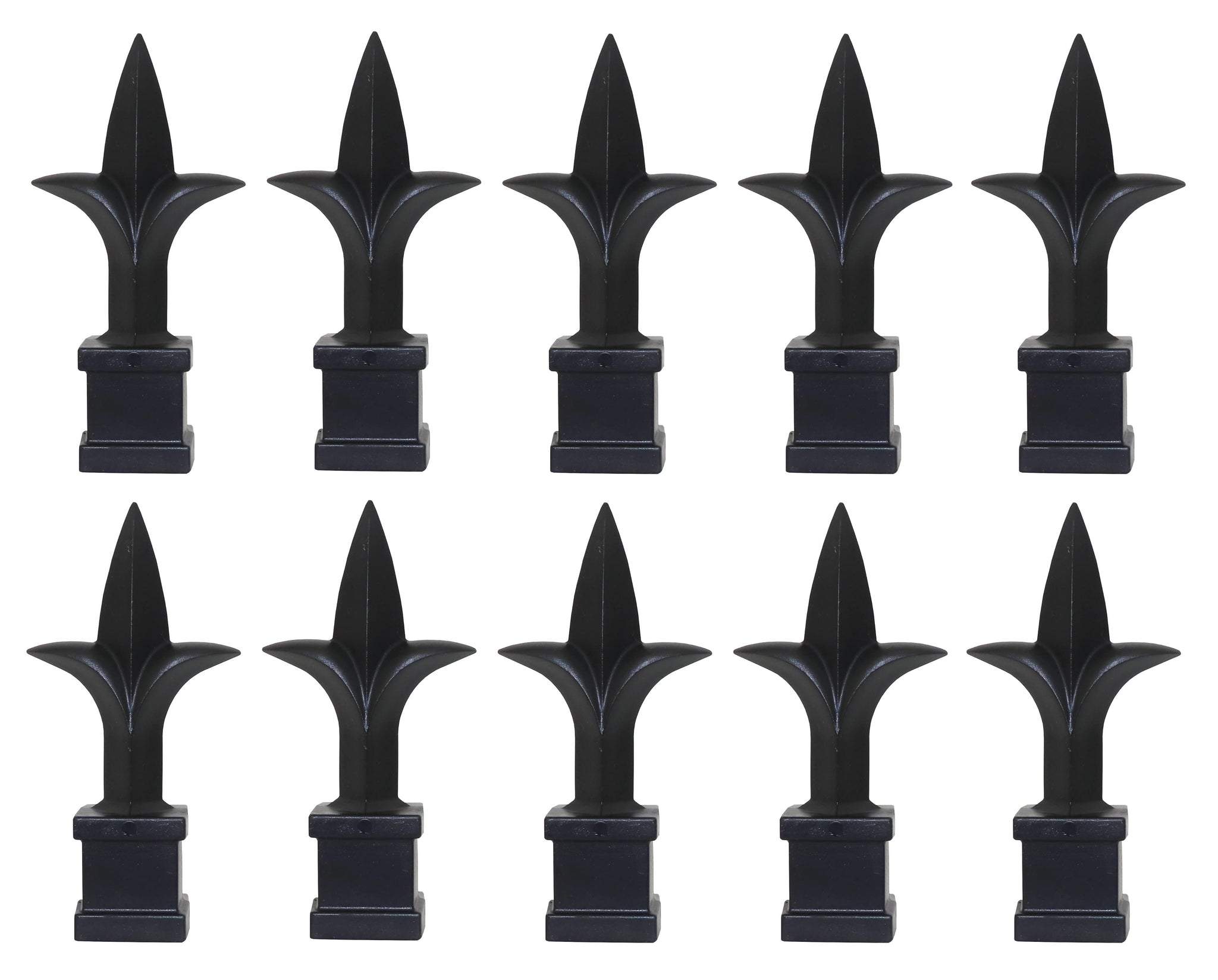 Black Plastic 3/4" Trident Spear Finial Fence Topper for Wrought Iron ...