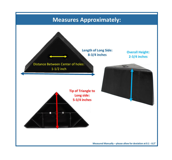 3" Triangle Plastic Furniture Triangle Corner Legs - Sofa Couch Chair ...