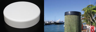 White Flat Dock Piling Cap / Piling Cover From 4" to 14" - Heavy Duty ...